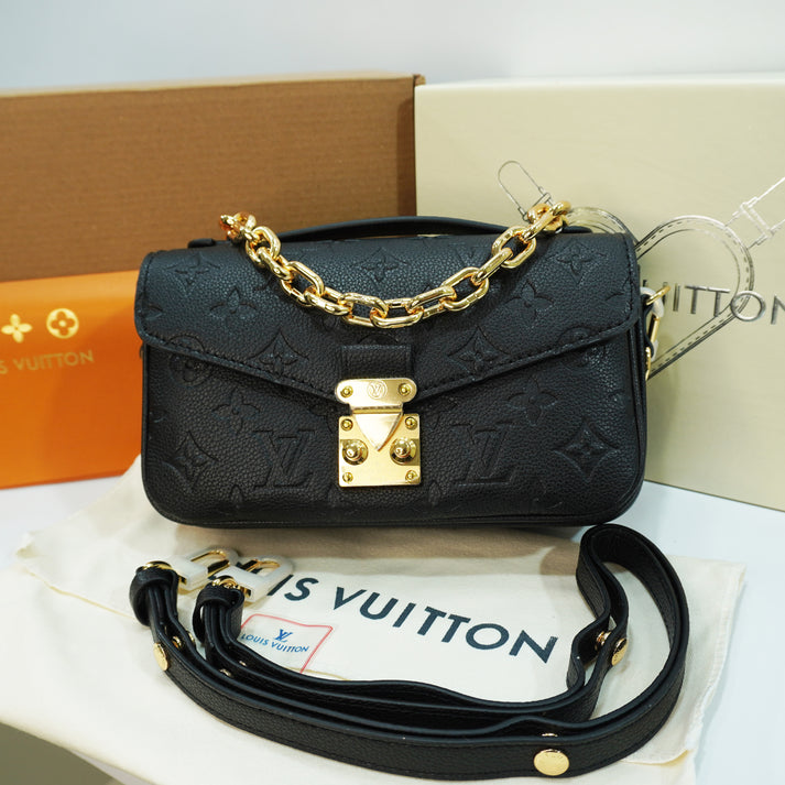 LV559 - Shoulder - Black Ultra Premium Double Box – Handbags By Moksh